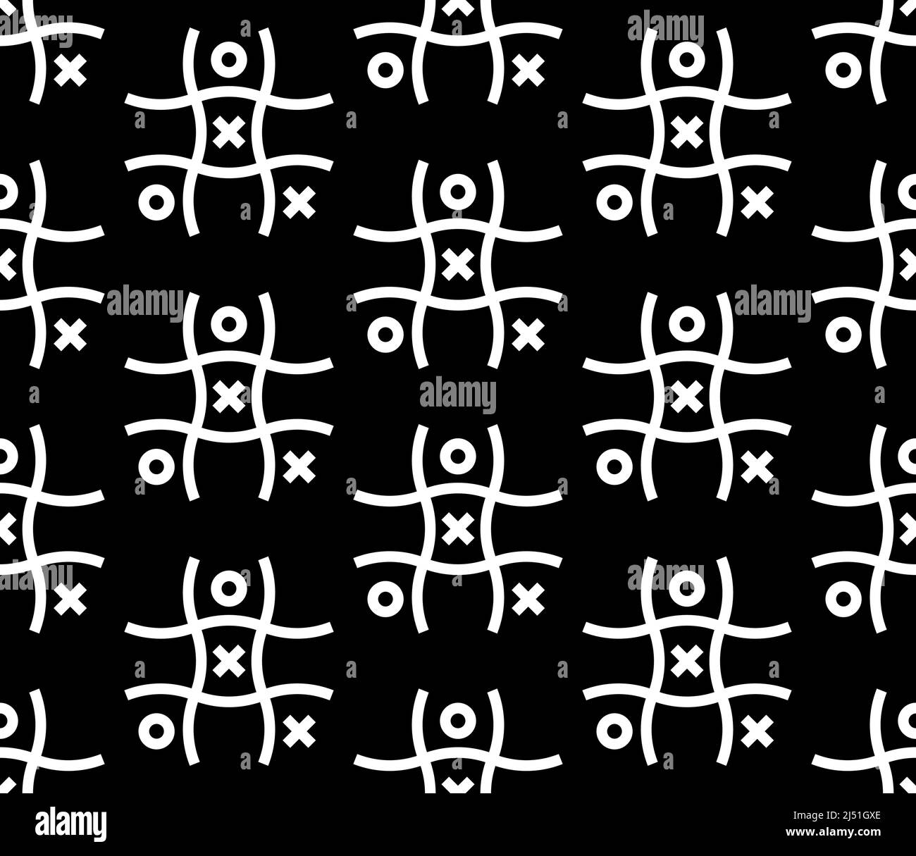 Tic Tac Toe. Black and white seamless pattern full od tic tac toe ...