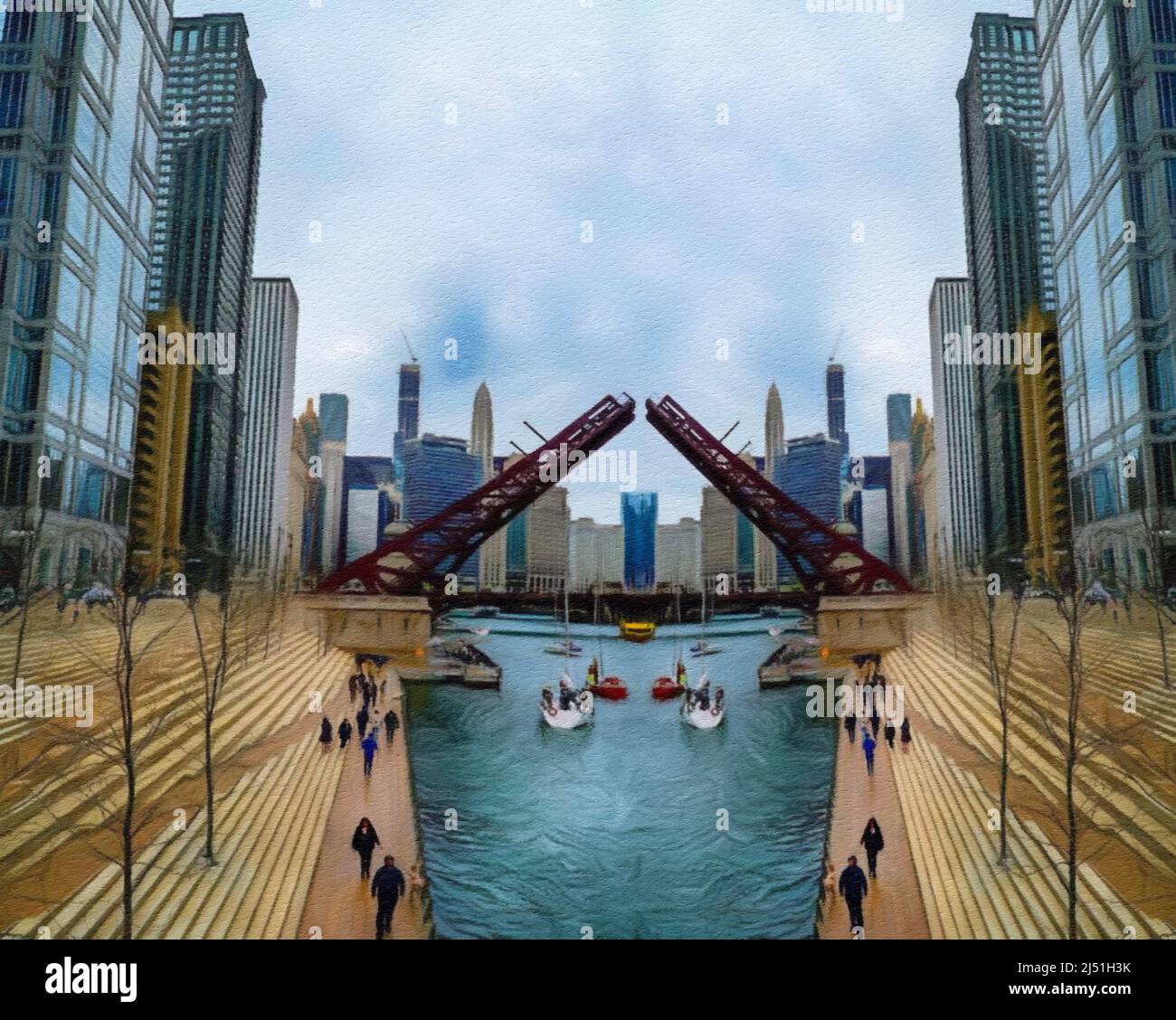 Chicago USA city center skyscrapers and architecture, America travel ...