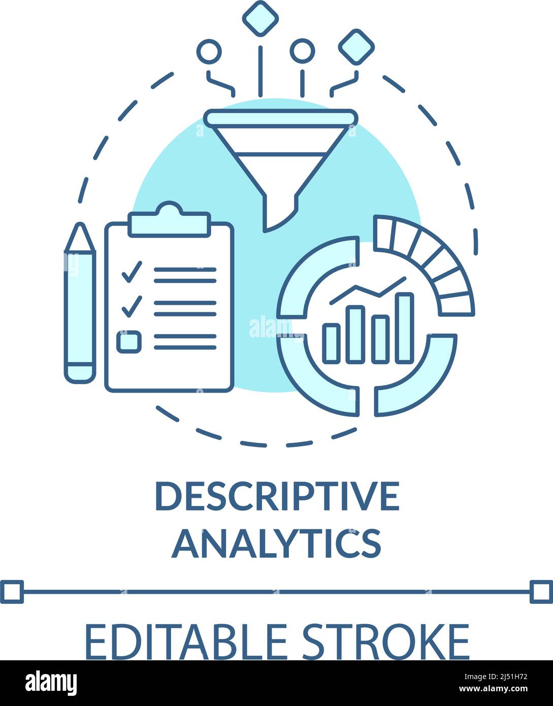 Descriptive analytics turquoise concept icon Stock Vector Image & Art ...