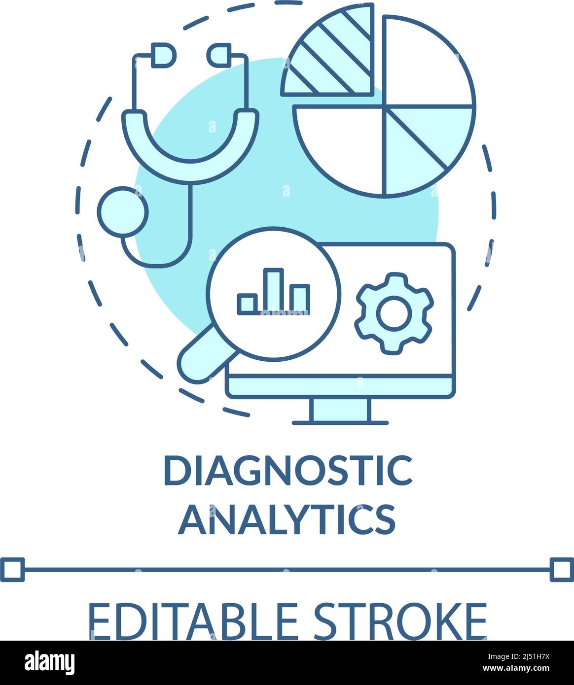 Diagnostic analytics turquoise concept icon Stock Vector Image & Art ...