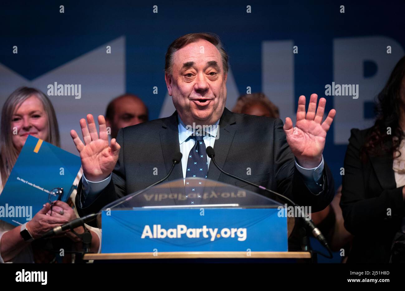 Alba leader Alex Salmond at the party's local government election ...