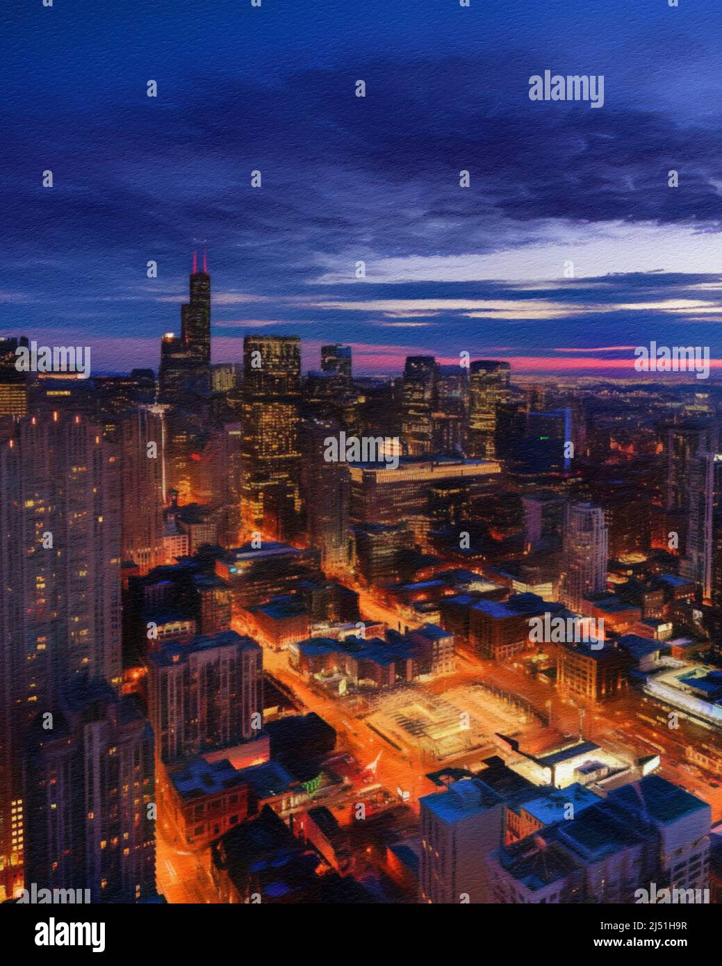 Chicago USA city center skyscrapers and architecture, America travel ...