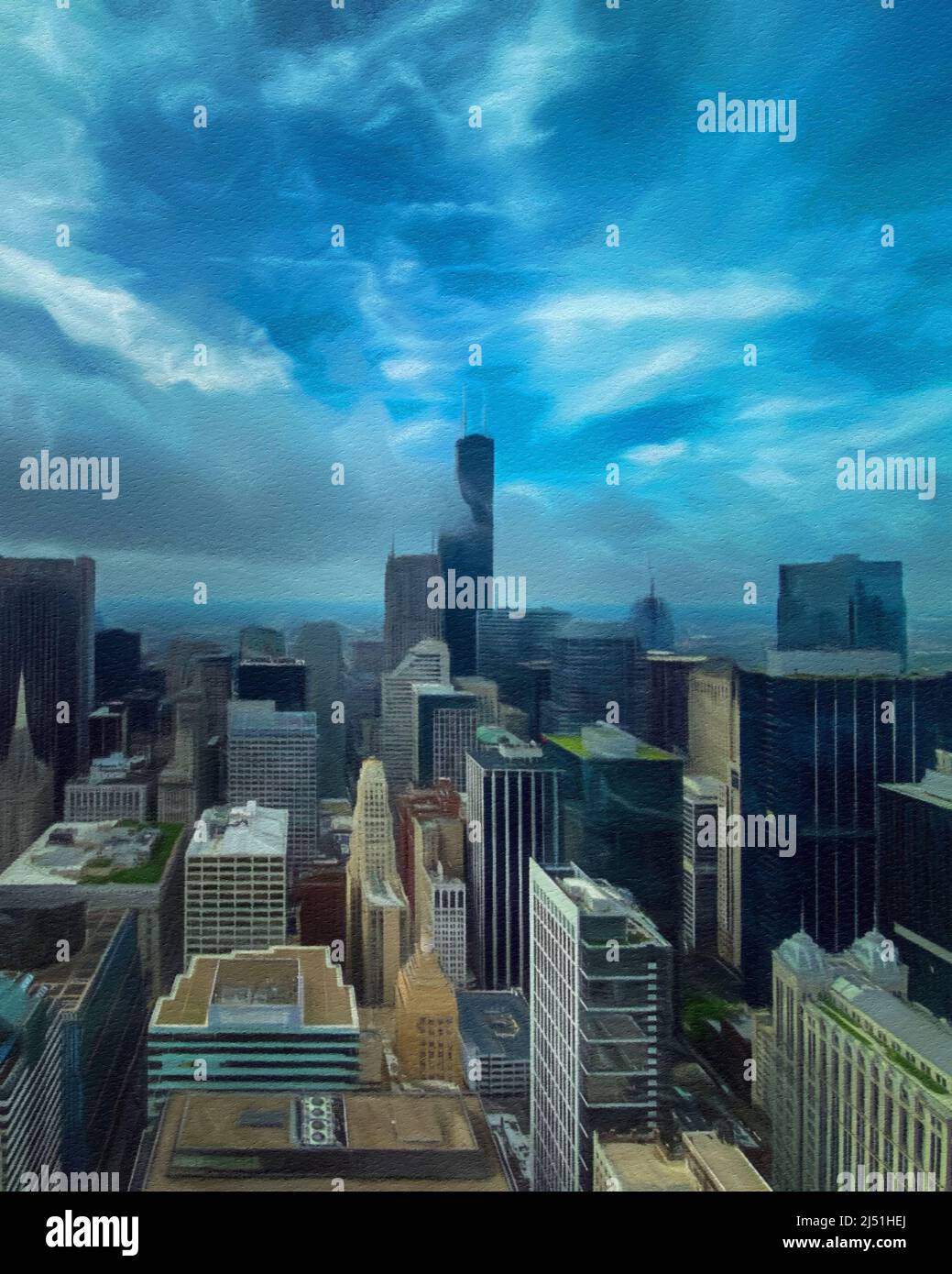 Chicago USA city center skyscrapers and architecture, America travel ...