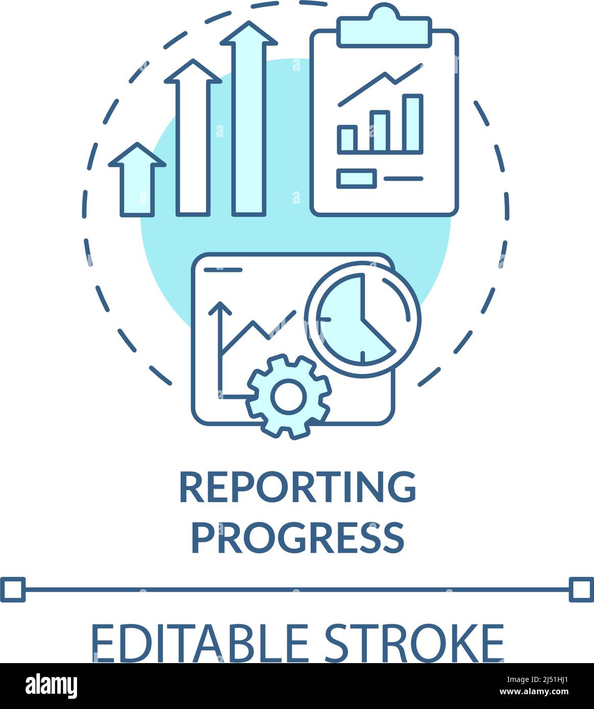 Reporting progress turquoise concept icon Stock Vector Image & Art - Alamy