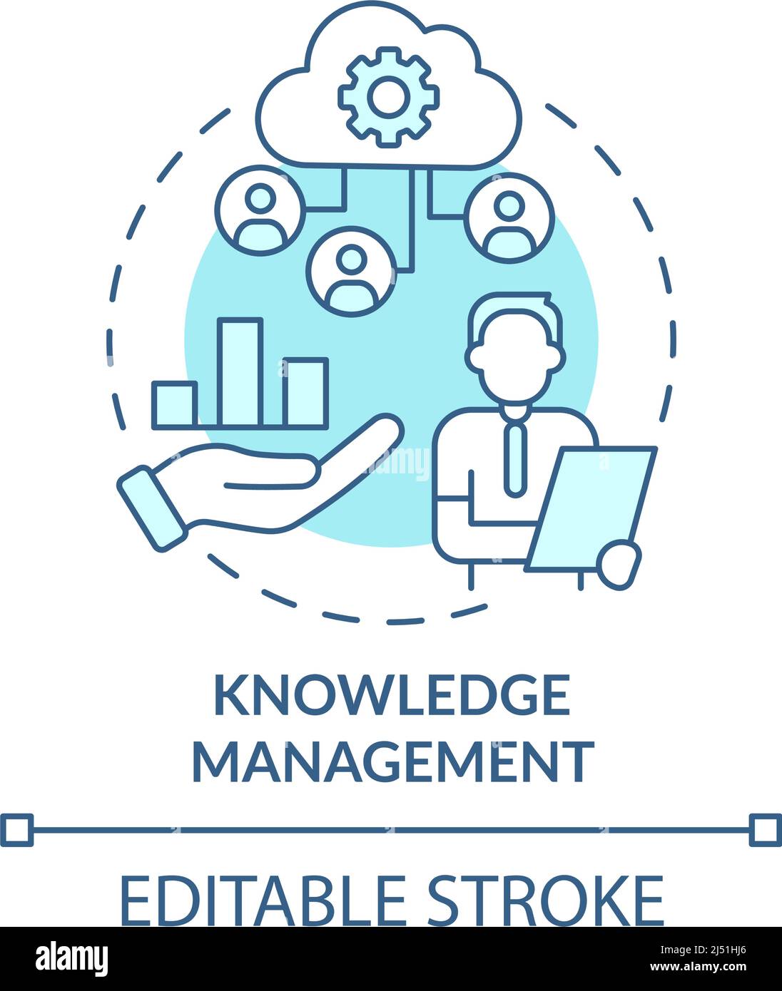 Knowledge management turquoise concept icon Stock Vector Image & Art ...