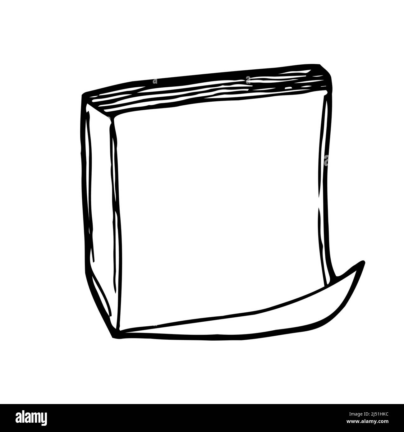 Hand drawn doodle notepaper for messages. Paper sheet in vector Stock ...