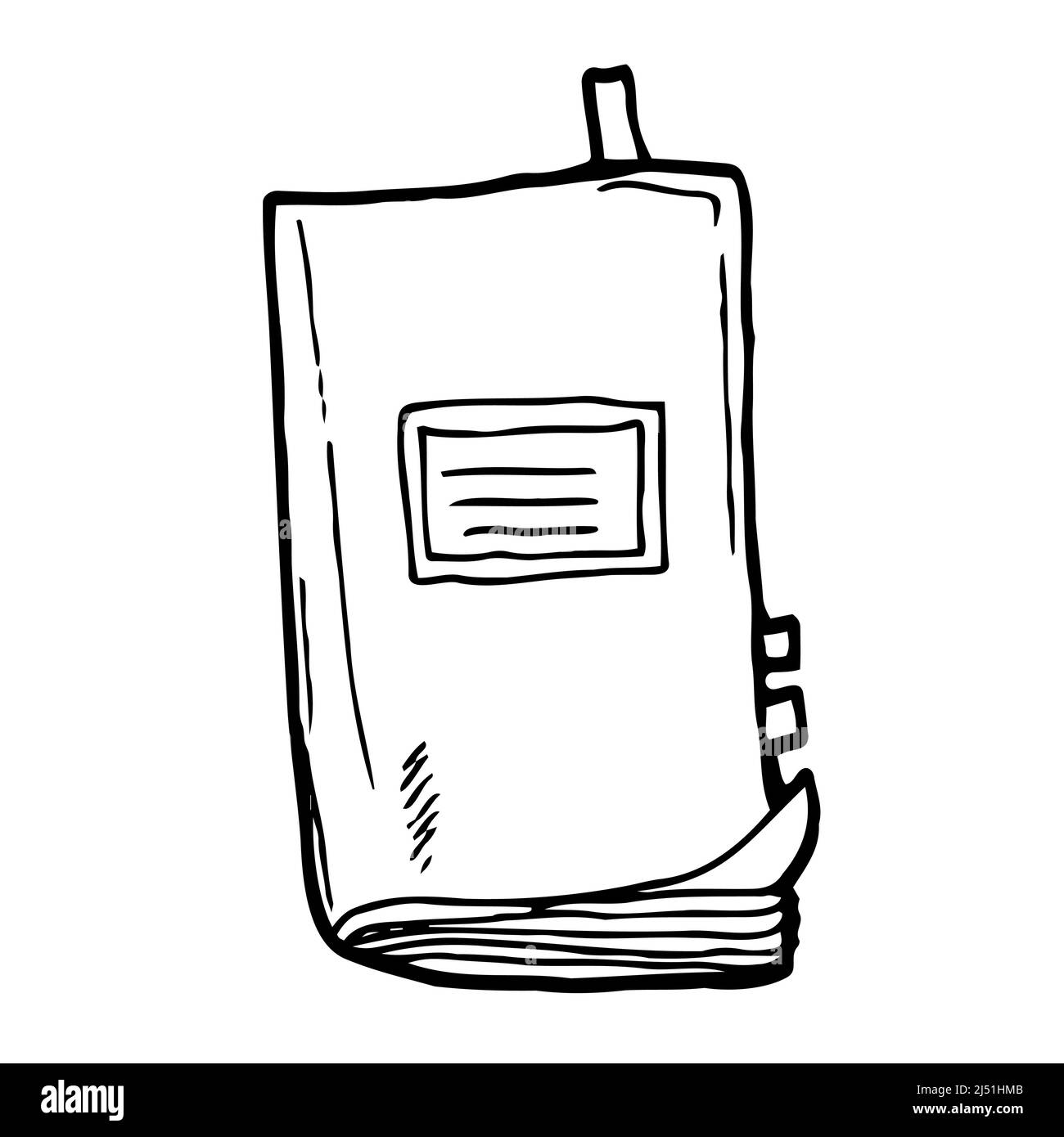 Sketch of notebook. Vector illustration with hand drawn leaf of ...