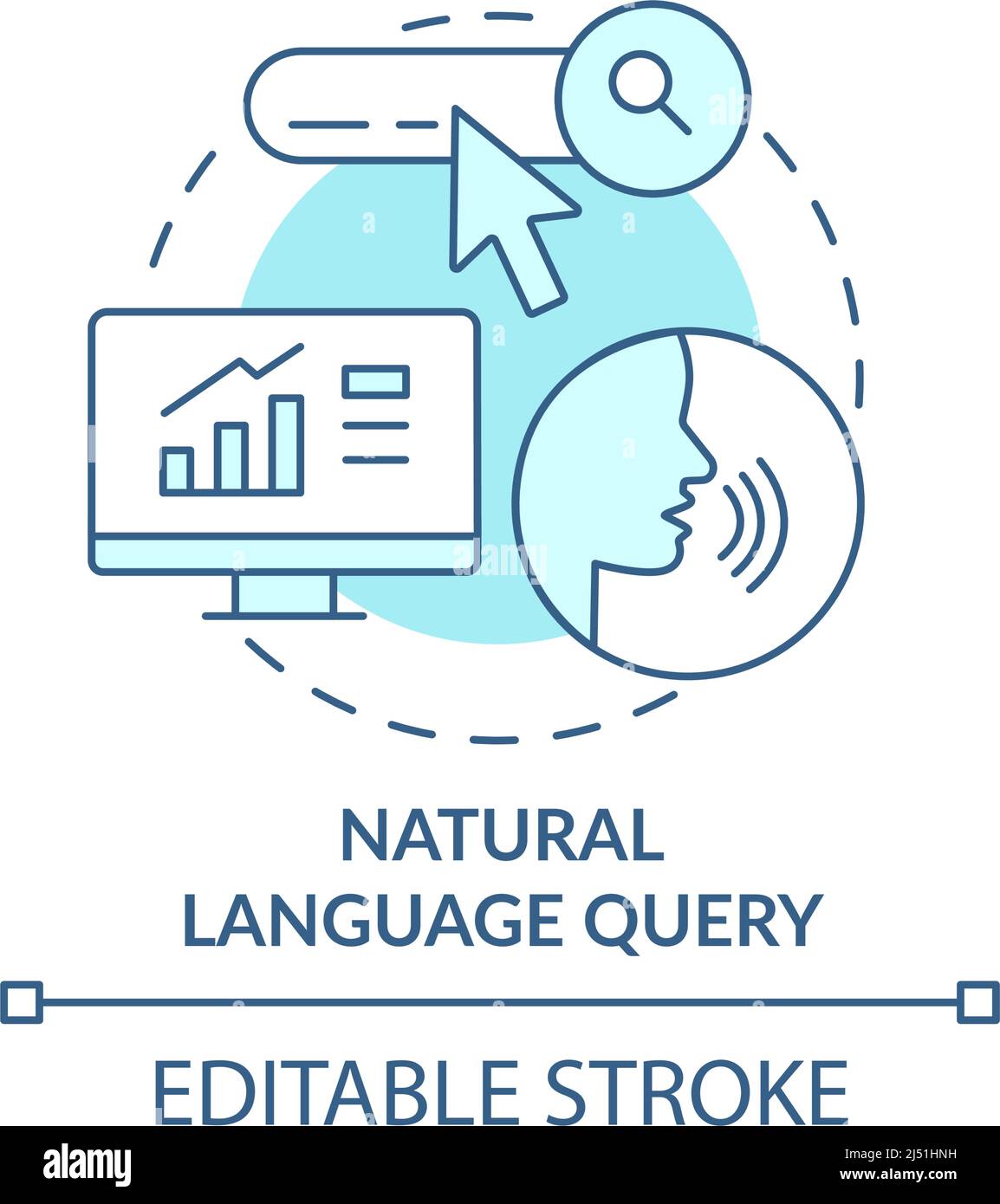 Natural language query turquoise concept icon Stock Vector Image & Art ...
