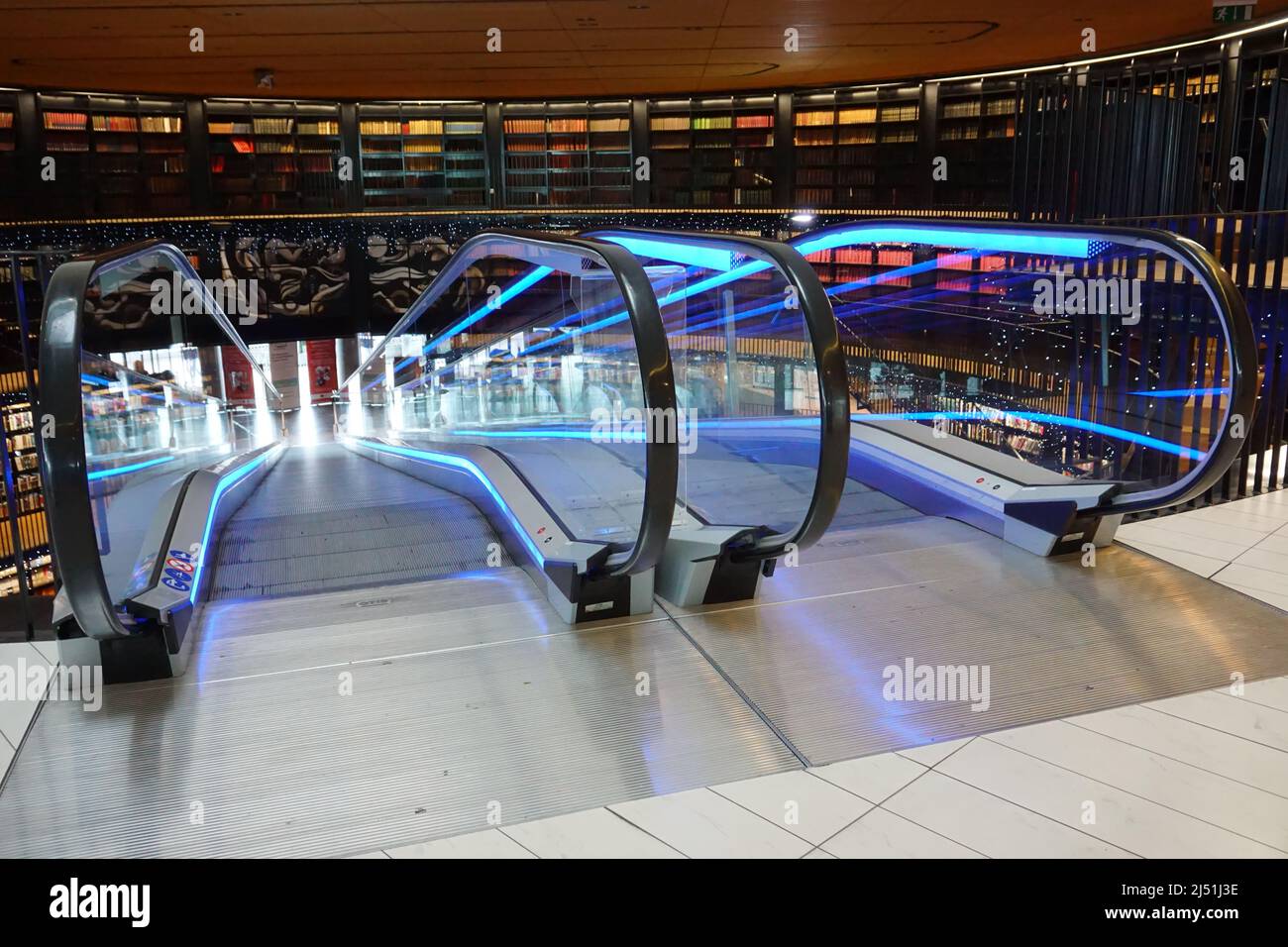Escalator on the Interior of the Birmingham Library in the United ...