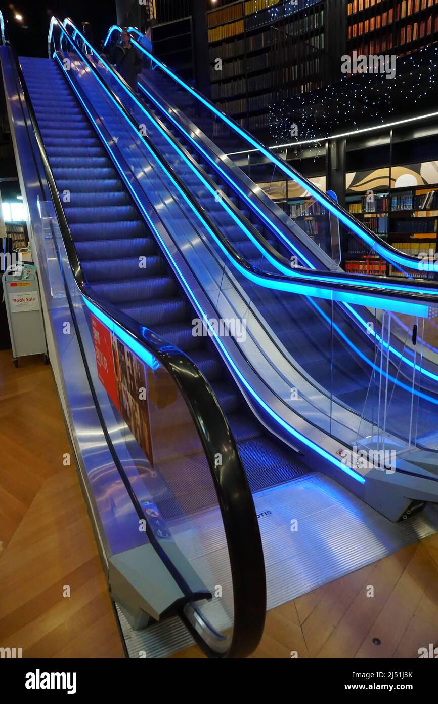 Escalator on the Interior of the Birmingham Library in the United ...