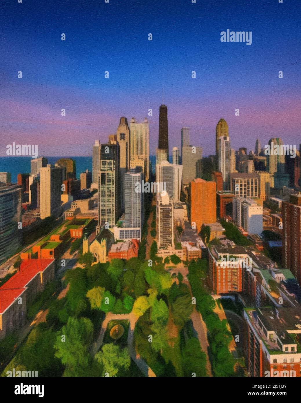 Chicago USA city center skyscrapers and architecture, America travel ...