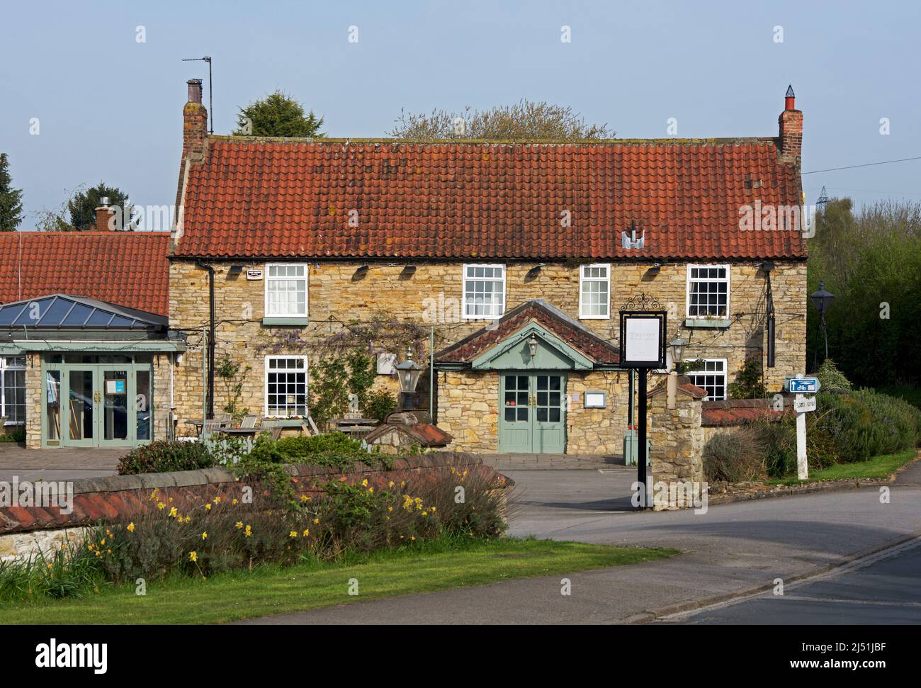 The Triton Inn, a country pub in the village of Brantingham, East ...