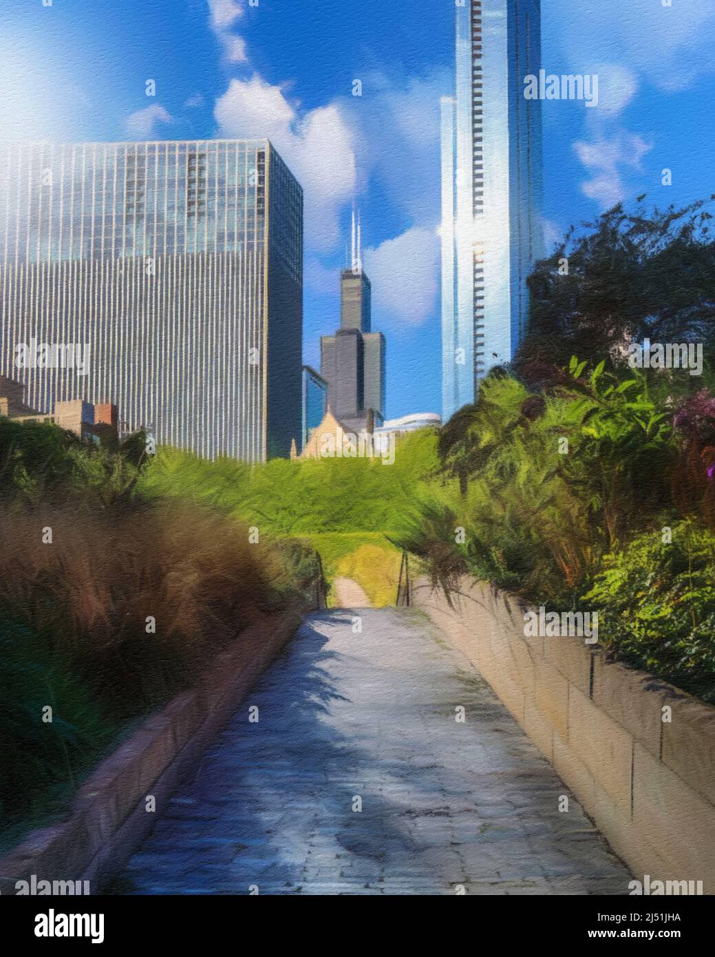 Chicago USA city center skyscrapers and architecture, America travel ...