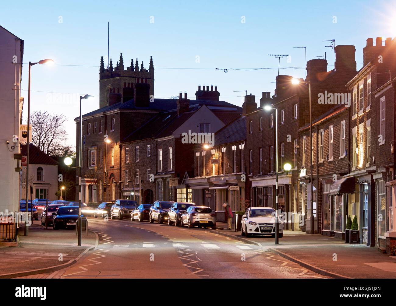 The high street in Market Weighton, East Yorkshire, England UK Stock ...