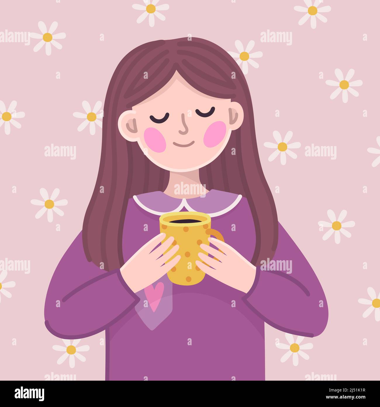 Morning tea girl Stock Vector Image & Art - Alamy