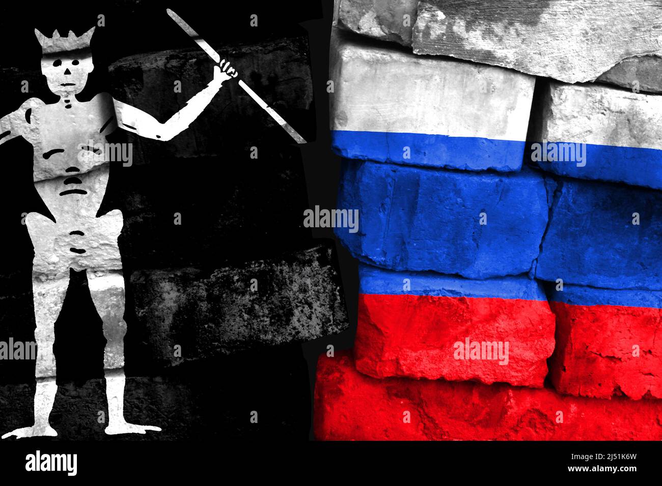 Concept of the relationship between Blackbeard Pirate and Russia with ...