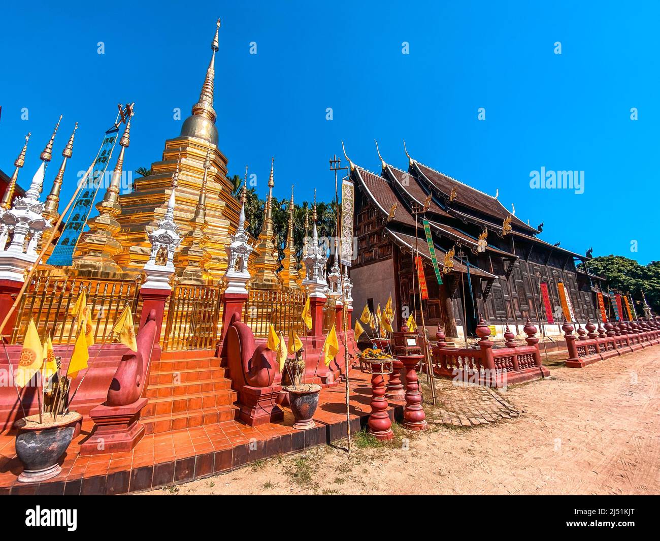 Wat Phan Tao, temple in Old city Chiang Mai, Thailand Stock Photo - Alamy