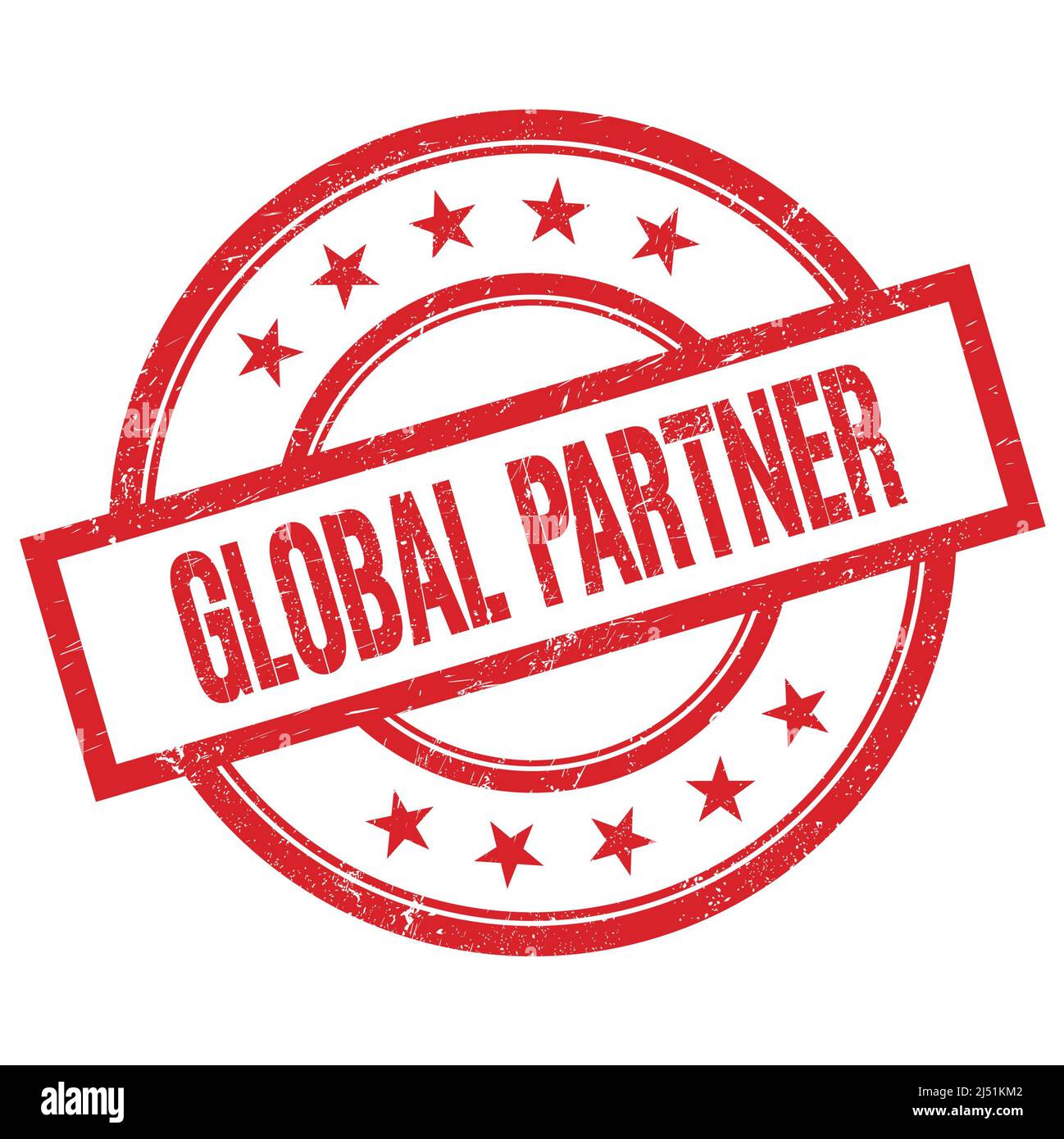 GLOBAL PARTNER text written on red round vintage rubber stamp Stock ...