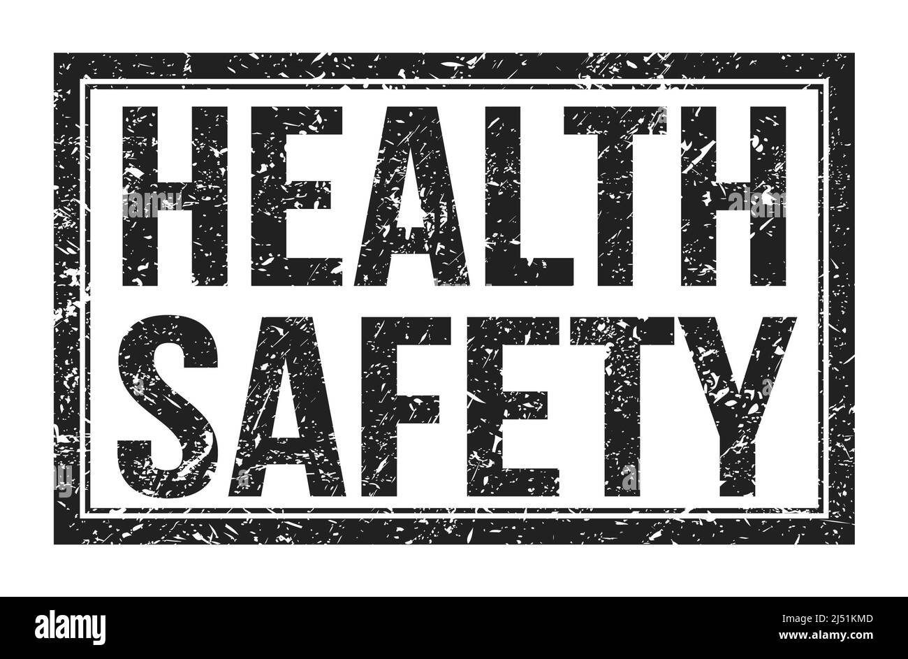 HEALTH SAFETY, words written on black rectangle stamp sign Stock Photo ...