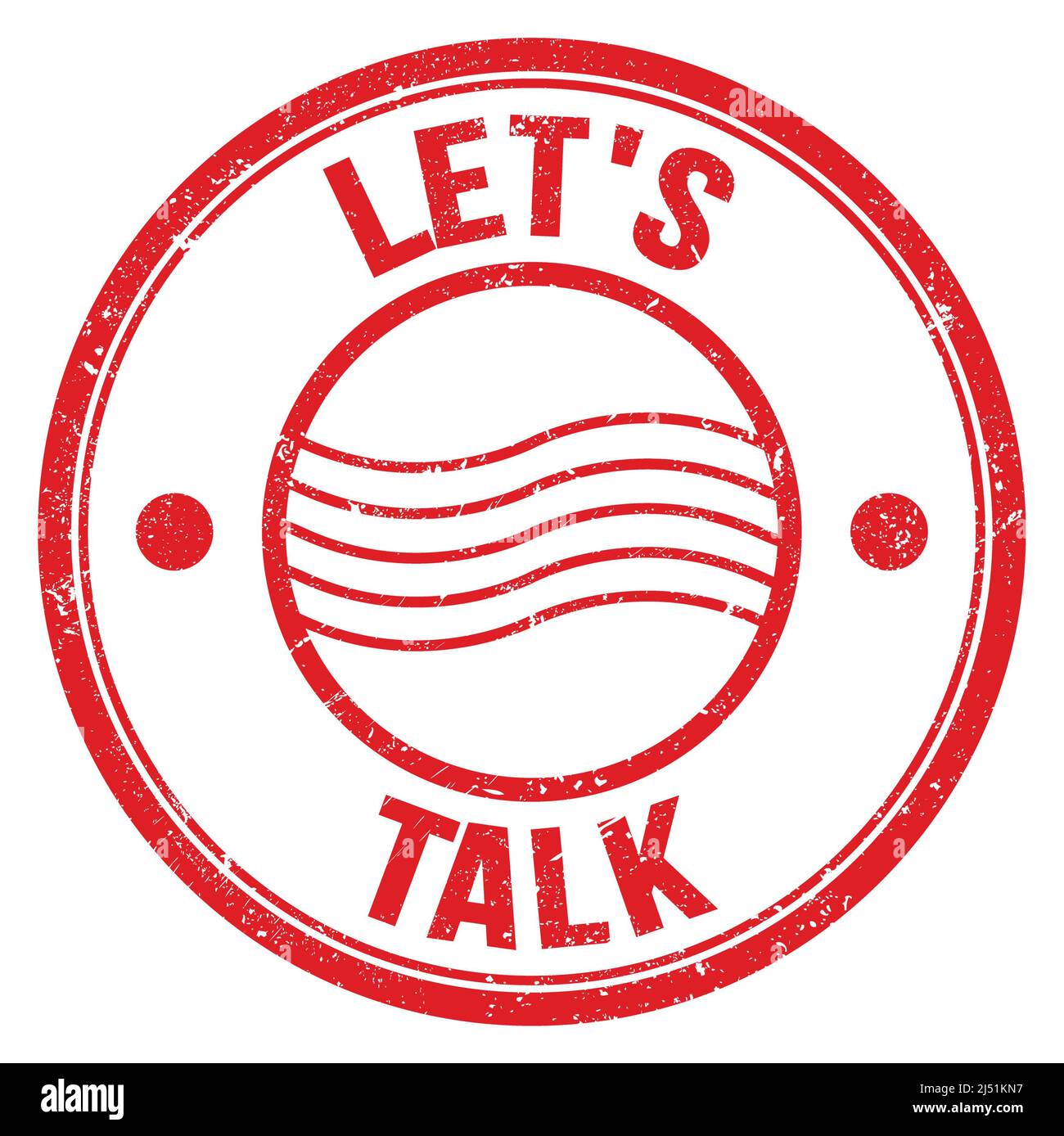 LET'S TALK text written on red round postal stamp sign Stock Photo - Alamy