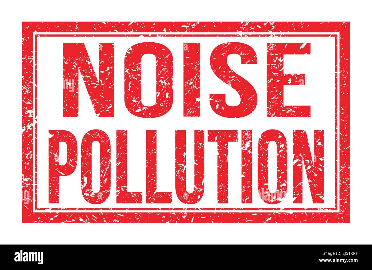 NOISE POLLUTION, words written on red rectangle stamp sign Stock Photo ...