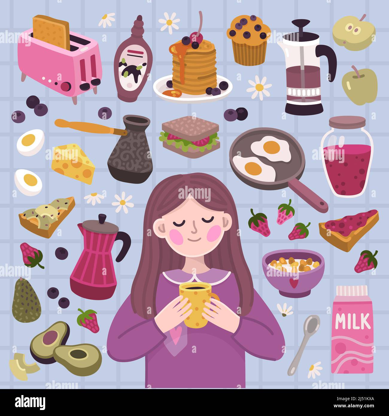 Girl milk Stock Vector Images - Alamy