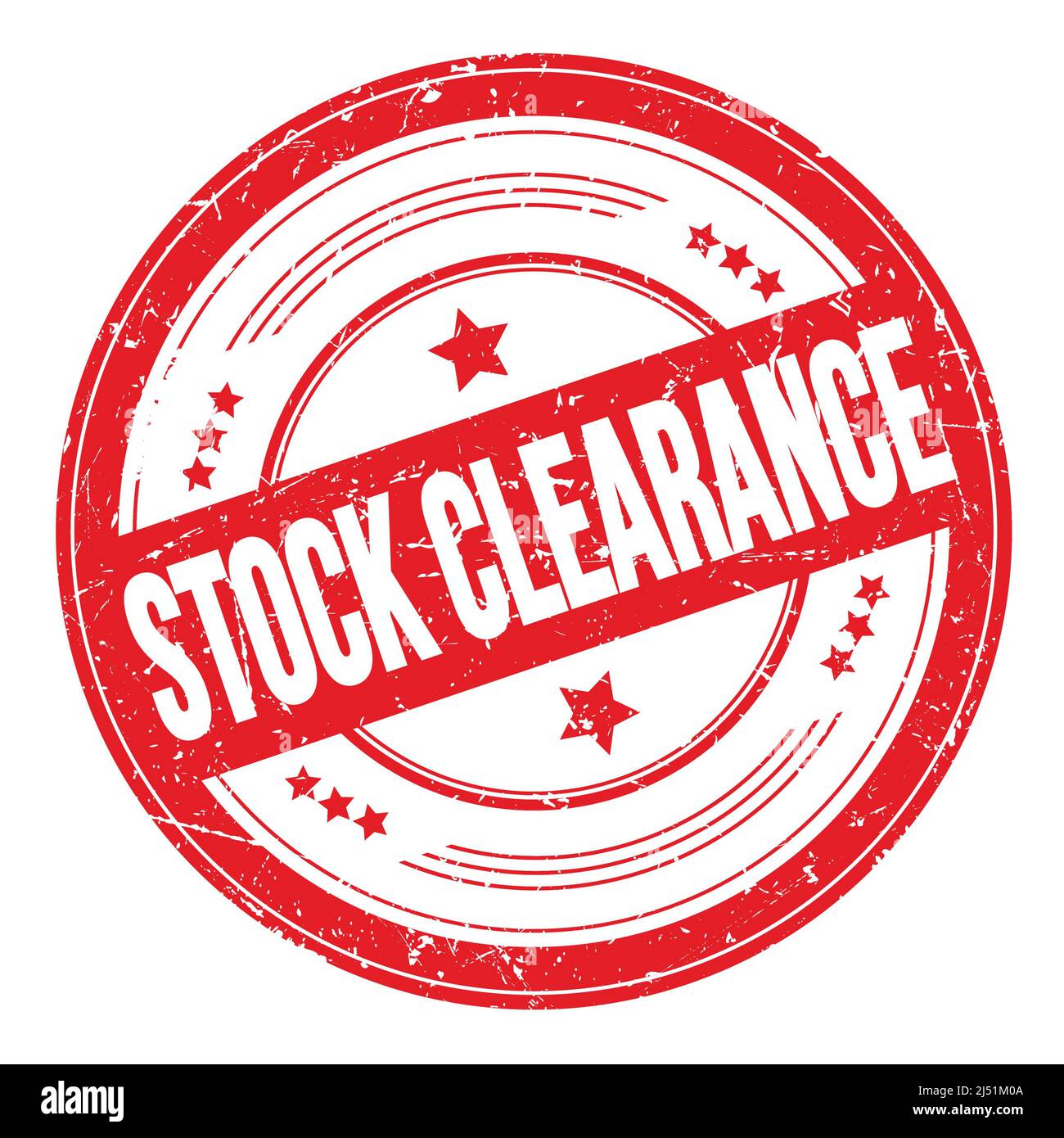 STOCK CLEARANCE text on red round grungy texture stamp Stock Photo - Alamy