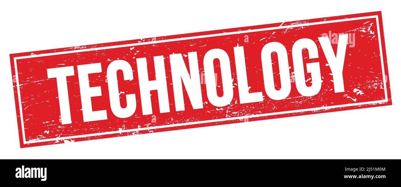 TECHNOLOGY text on red grungy rectangle stamp sign Stock Photo - Alamy