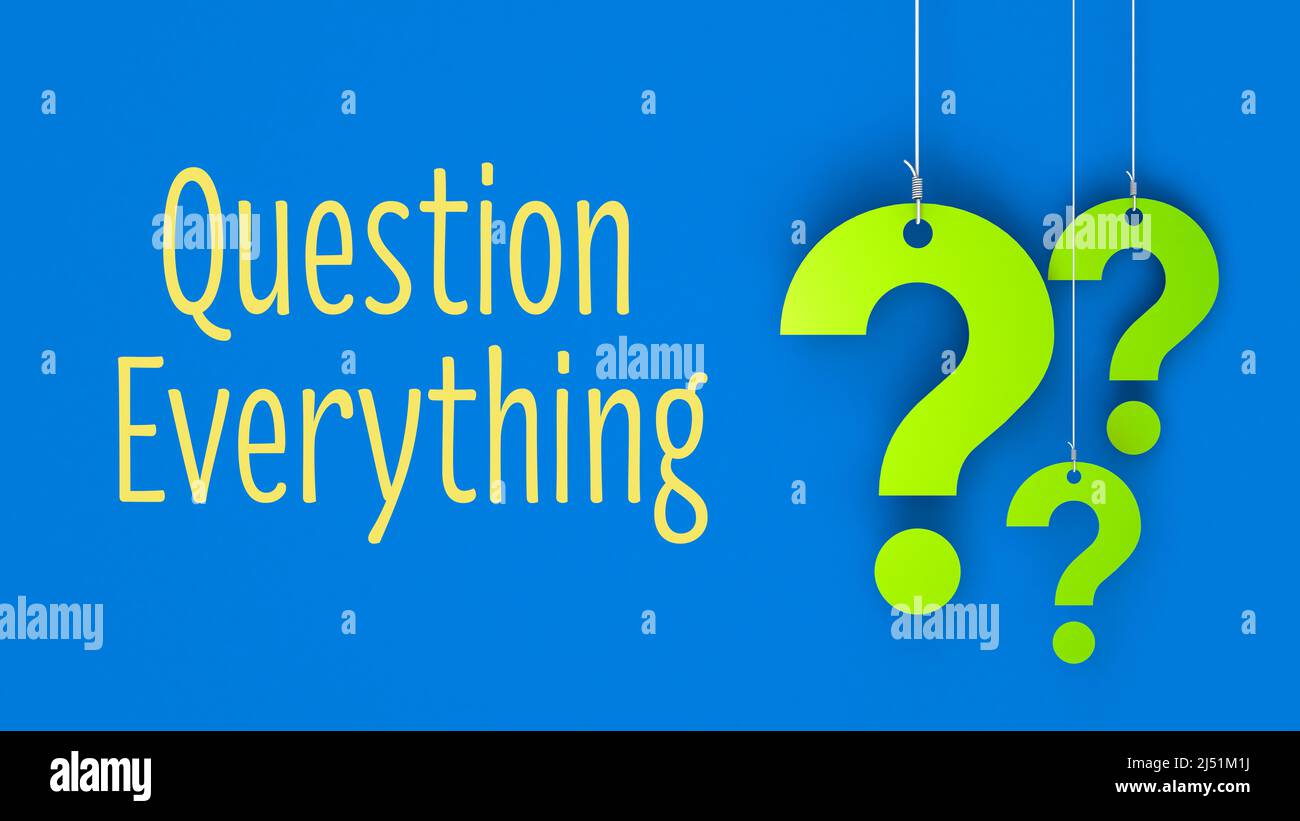 3D illustration and question everything Stock Photo - Alamy