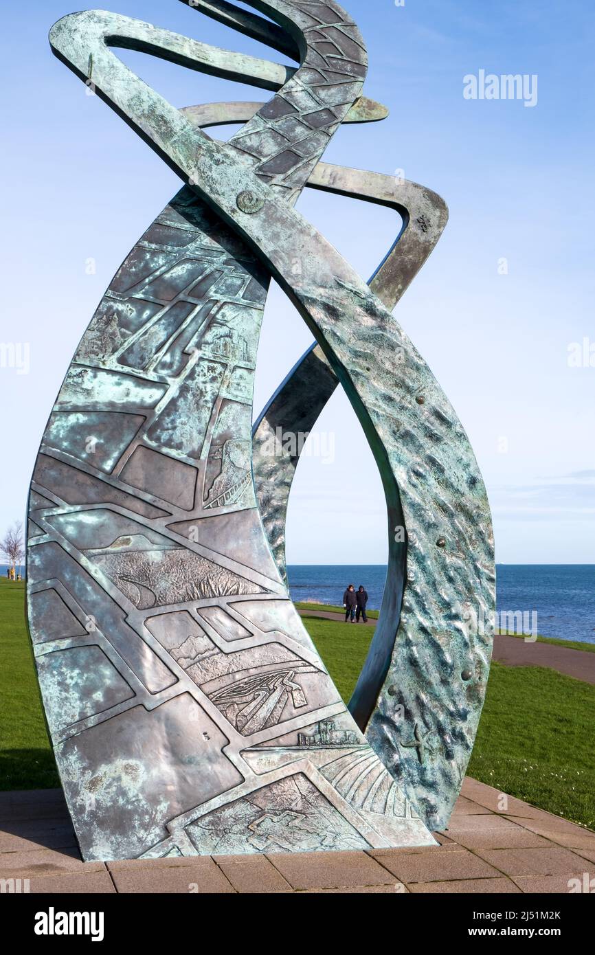 Antrim Coast Road sculpture at the Loughshore Park in Jordanstown ...