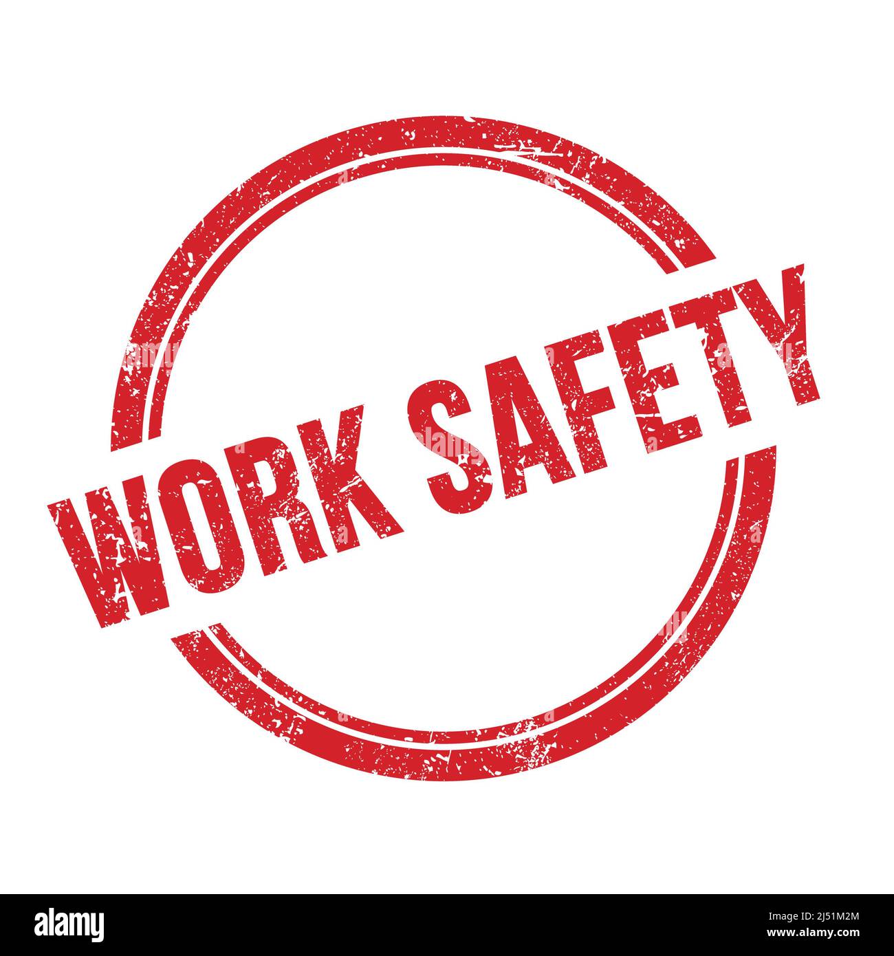 WORK SAFETY text written on red grungy vintage round stamp Stock Photo ...