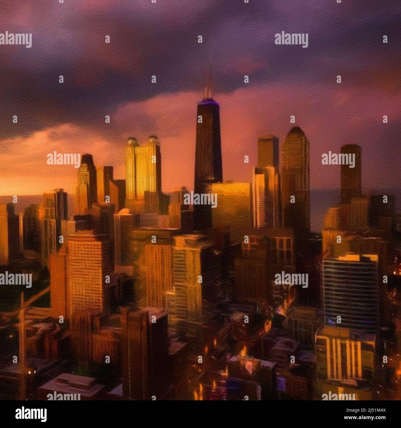 Chicago USA city center skyscrapers and architecture, America travel ...