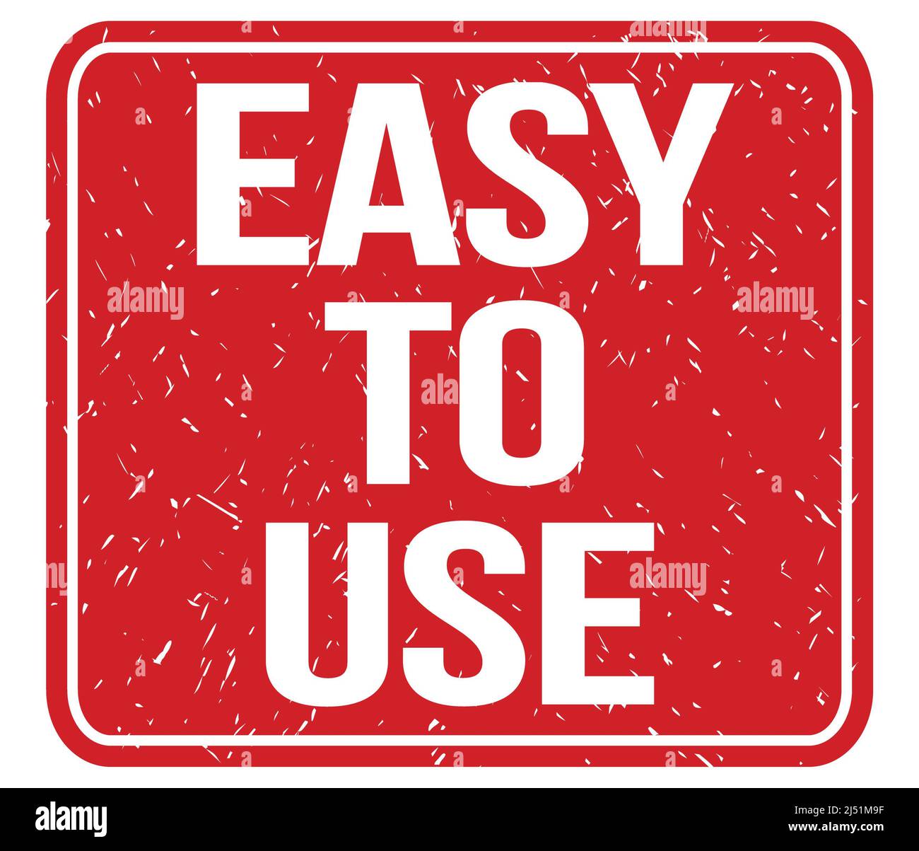 EASY TO USE, text written on red vintage stamp sign Stock Photo - Alamy