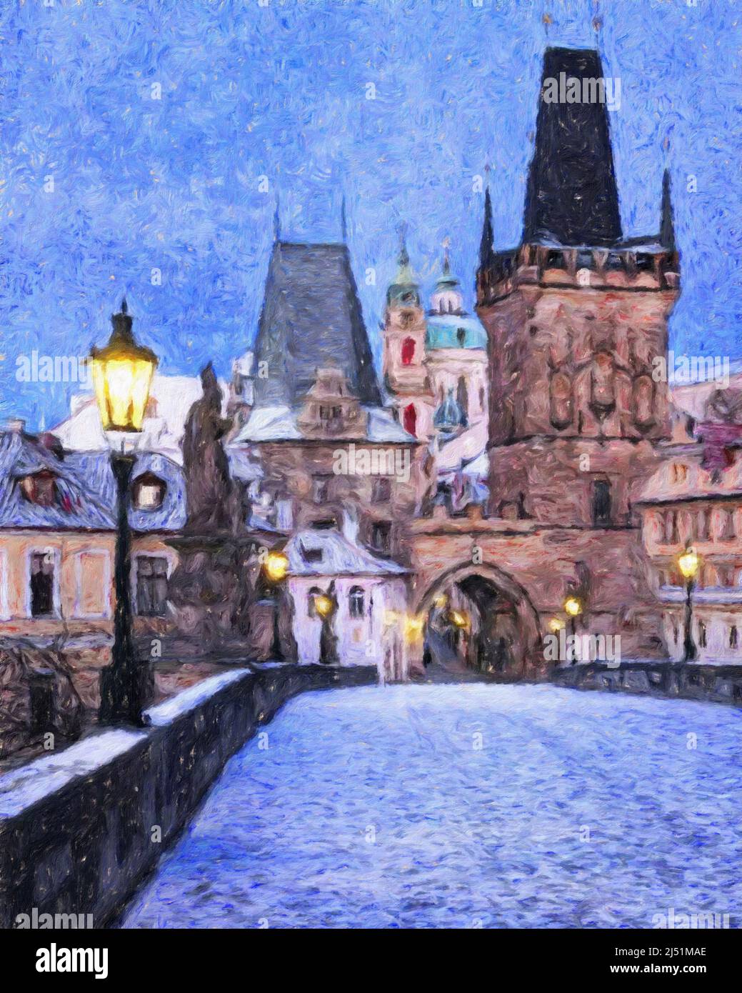 Real painting modern artistic artwork Prague Czechia drawing in oil ...