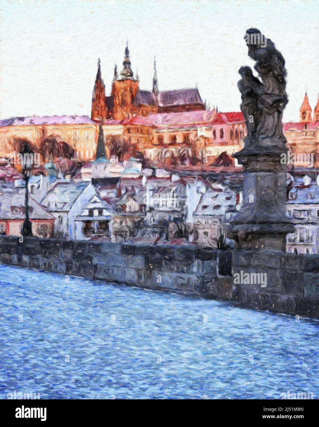 Real painting modern artistic artwork Prague Czechia drawing in oil ...