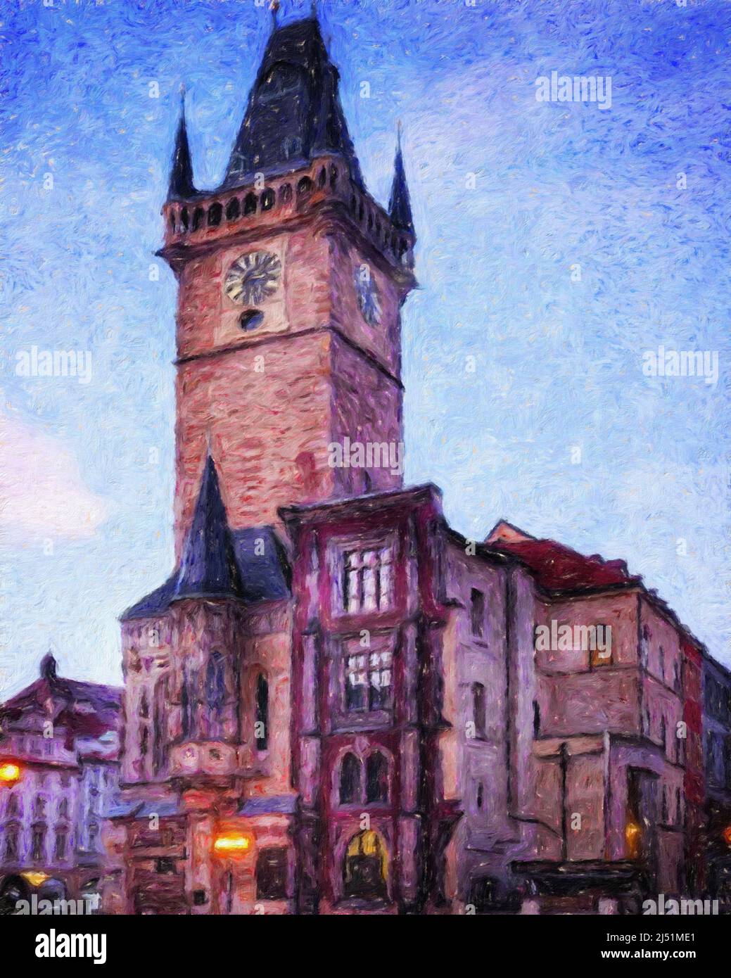 Real painting modern artistic artwork Prague Czechia drawing in oil ...