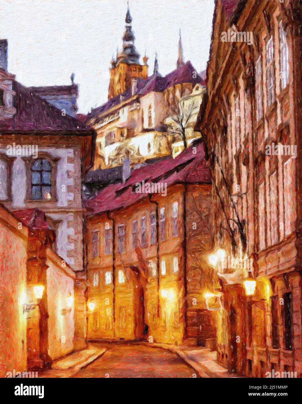 Real painting modern artistic artwork Prague Czechia drawing in oil ...