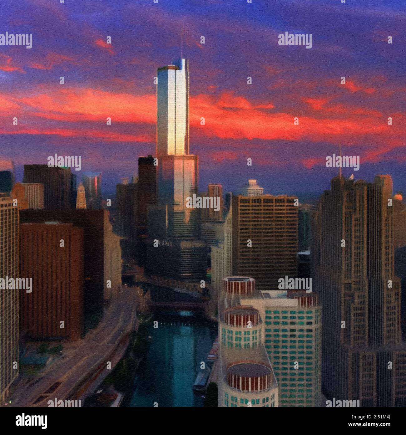 Chicago USA city center skyscrapers and architecture, America travel ...