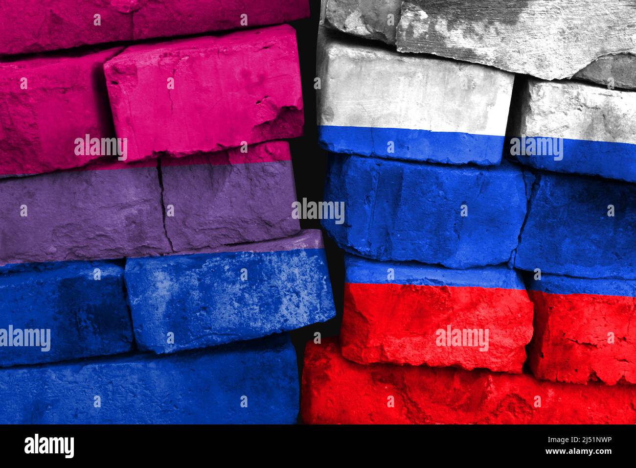 Concept of the relationship between Bisexual and Russia with two ...
