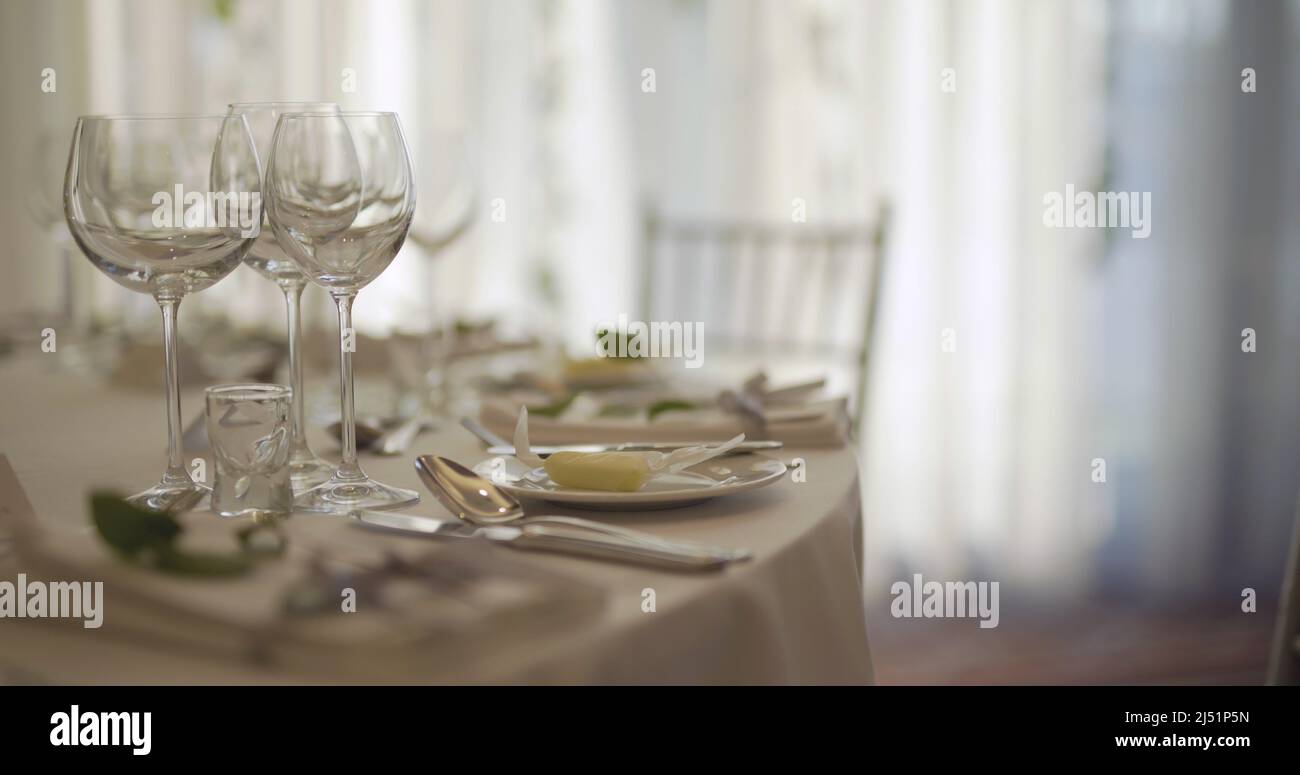 decorated table for wedding dinner Stock Photo - Alamy