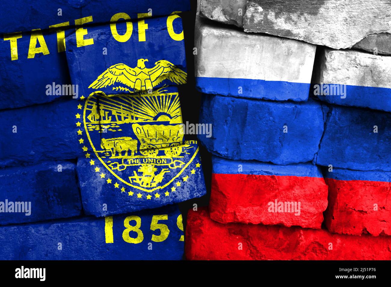 Concept of the relationship between State of Oregon and Russia with two ...