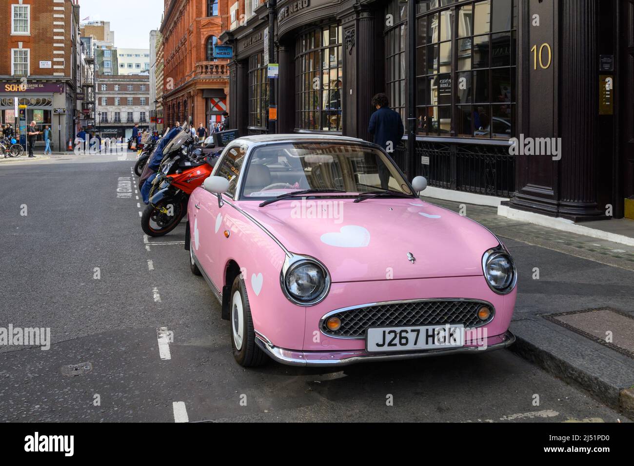 Lola Le Pink Figaro car parked in The West End, London, UK Stock Photo ...