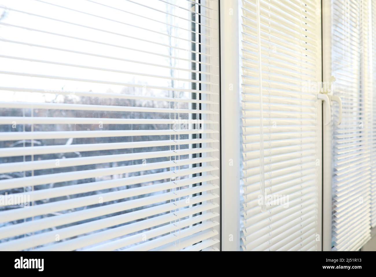 Metal blinds on the window. The texture of blinds. Blinds background ...