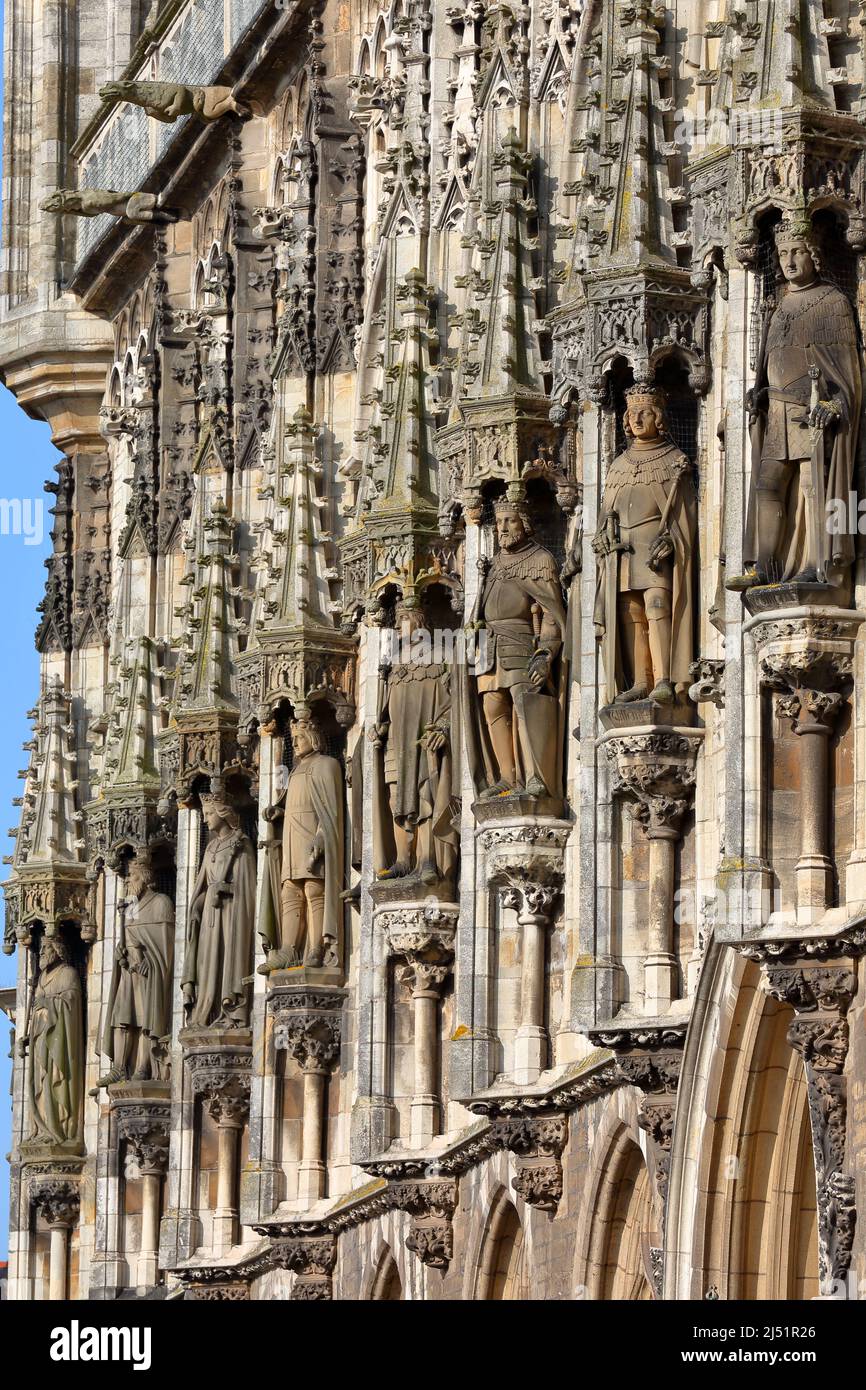 Statues and ornaments (Dutch Gothic architecture) on the external ...