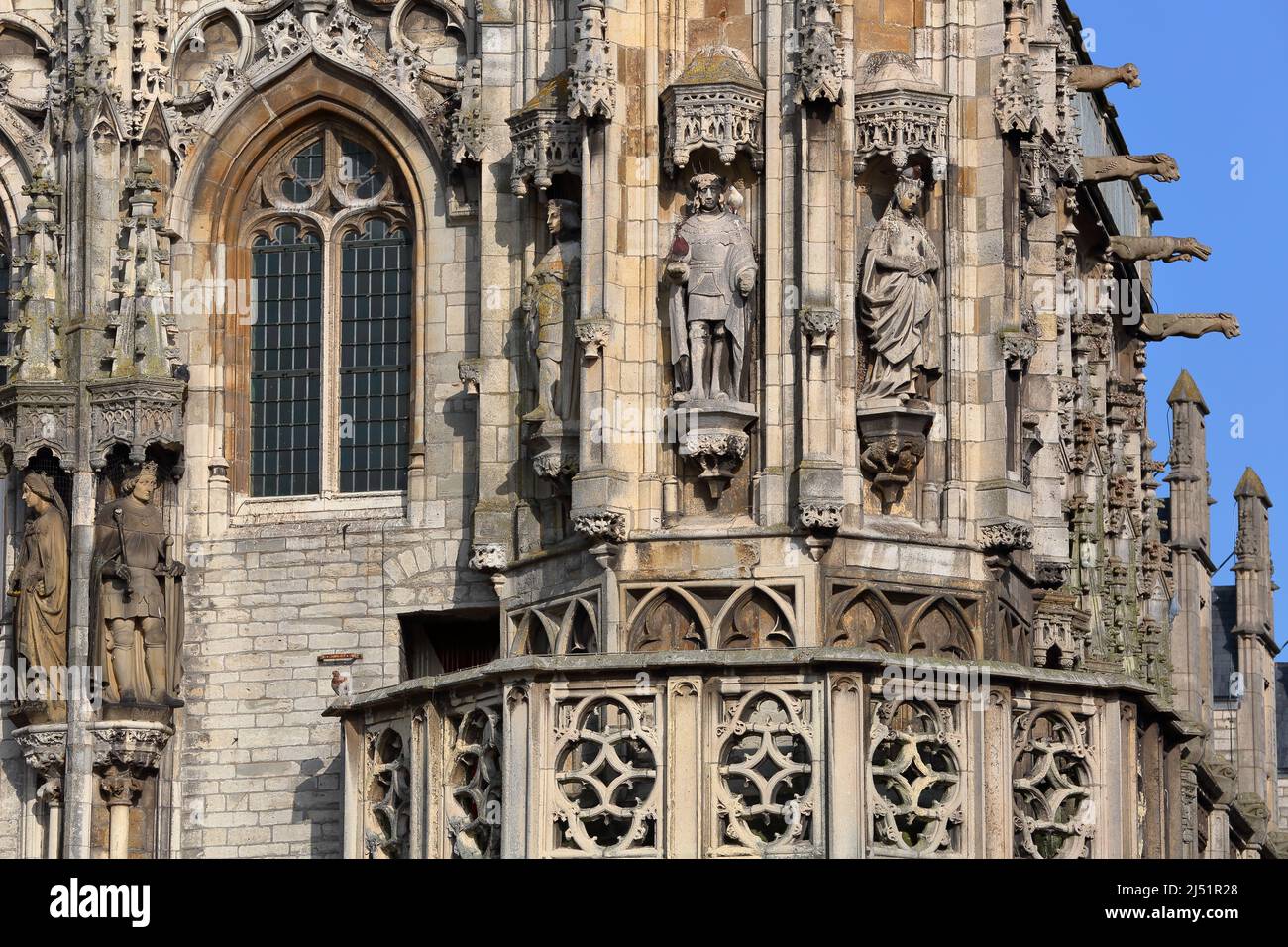Statues and ornaments (Dutch Gothic architecture) on the external ...