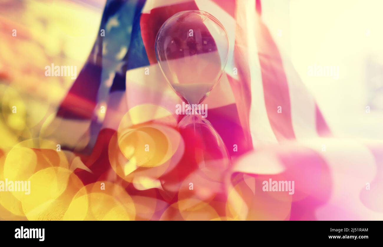 Symbol on American flag. Mortgage credit lending. Housing safety Stock ...