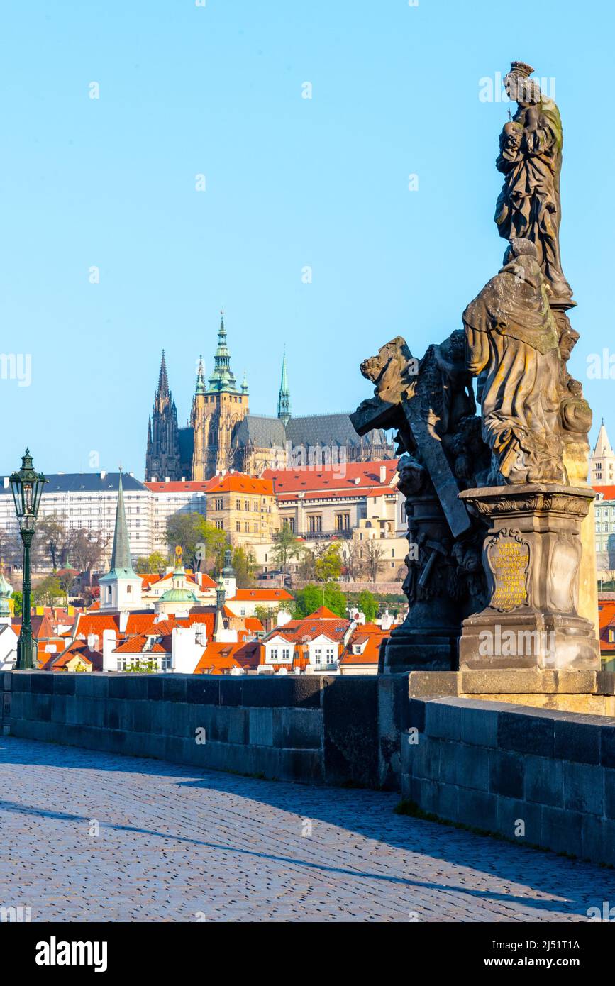 Prague Castle view from Charles Bridge Stock Photo - Alamy