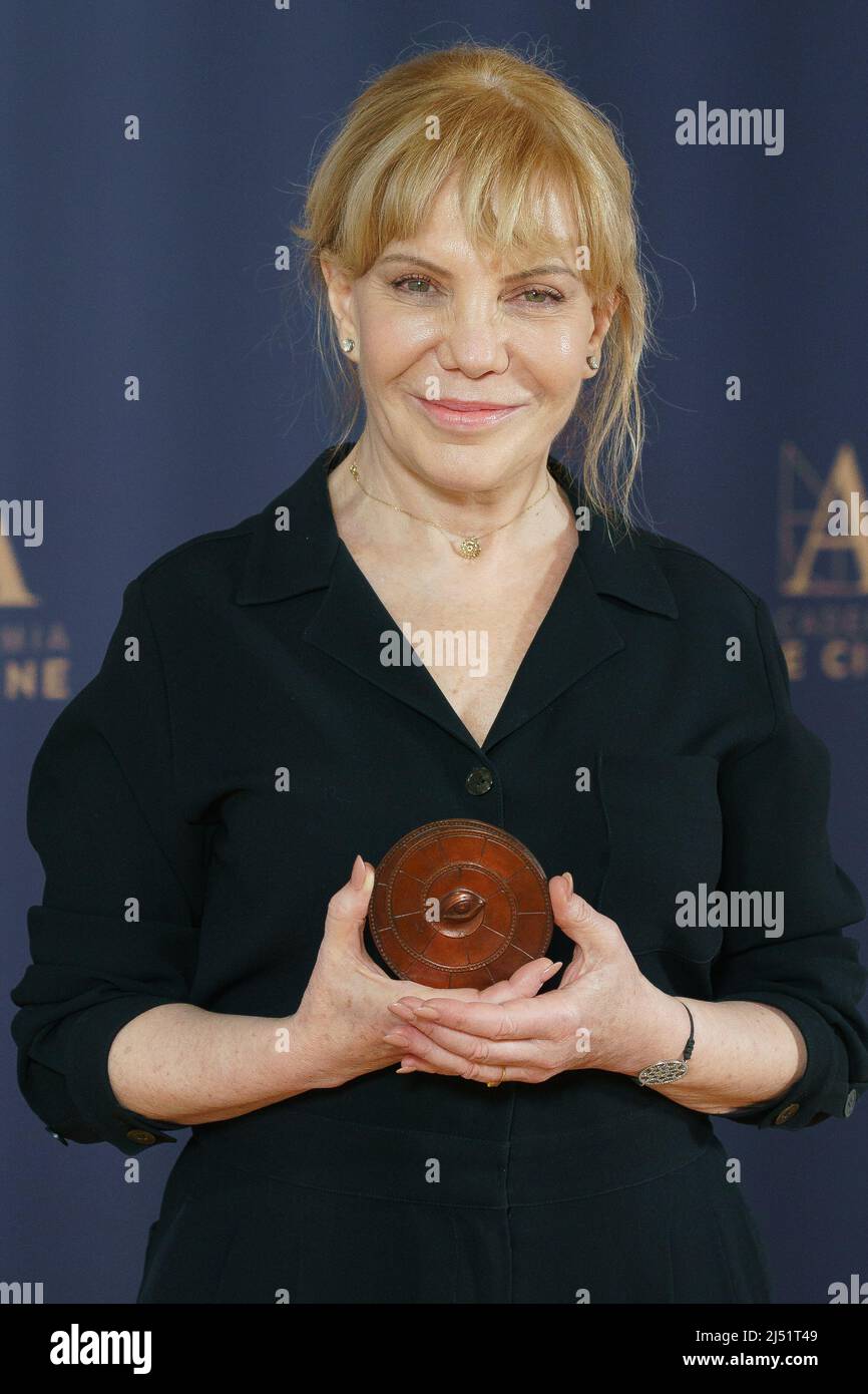 Madrid, Spain. 19th Apr, 2022. Actress Cecilia Roth receives a Golden ...