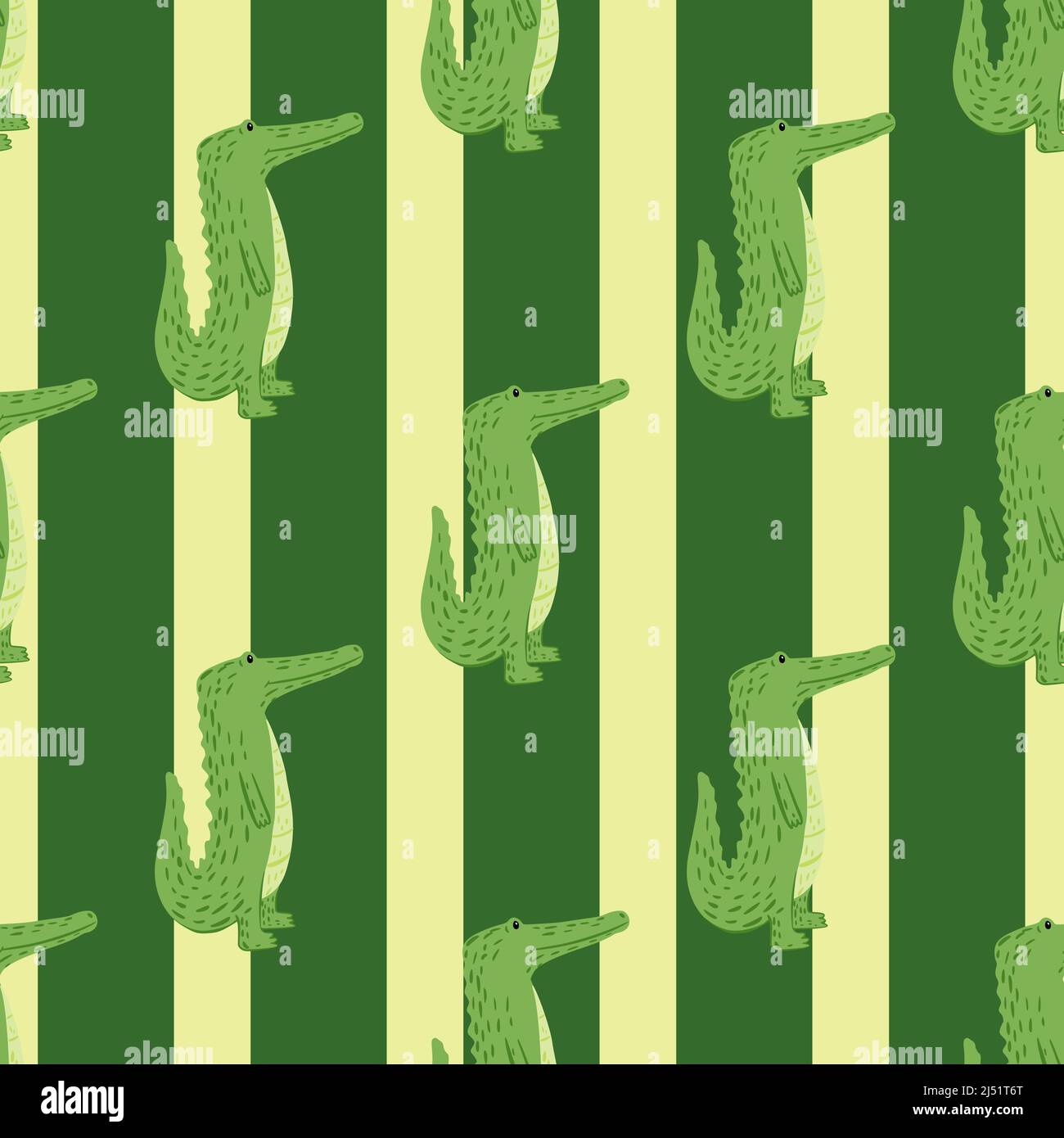 Cute crocodile seamless pattern. Background with funny alligator in ...