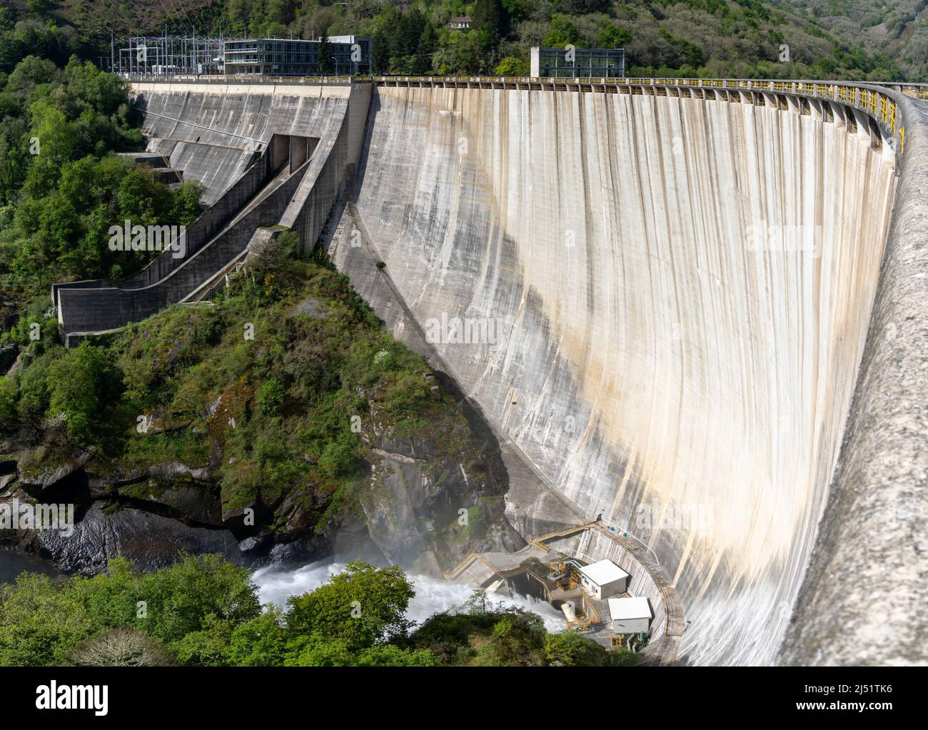 Chantada, Spain - 16 April, 2022: view of the Belesar dam with ...